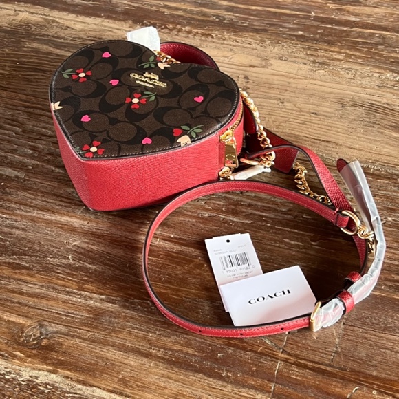 Coach | Bags | Coach Heart Crossbody In Signature Canvas With Heart ...
